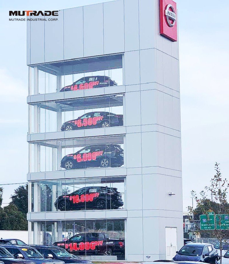 A CAR SHOWCASE WITH 4 & 5-LEVEL CAR STACKERS FOR NISSAN AND INFINITI IN ...