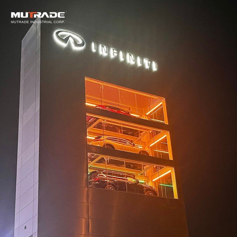 A CAR SHOWCASE WITH 4 & 5-LEVEL CAR STACKERS FOR NISSAN AND INFINITI IN ...